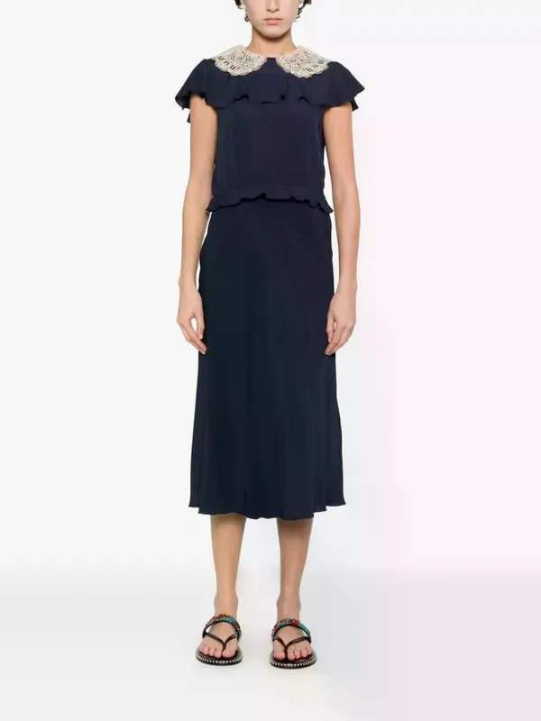 N°21 Lace-collar Midi Dress