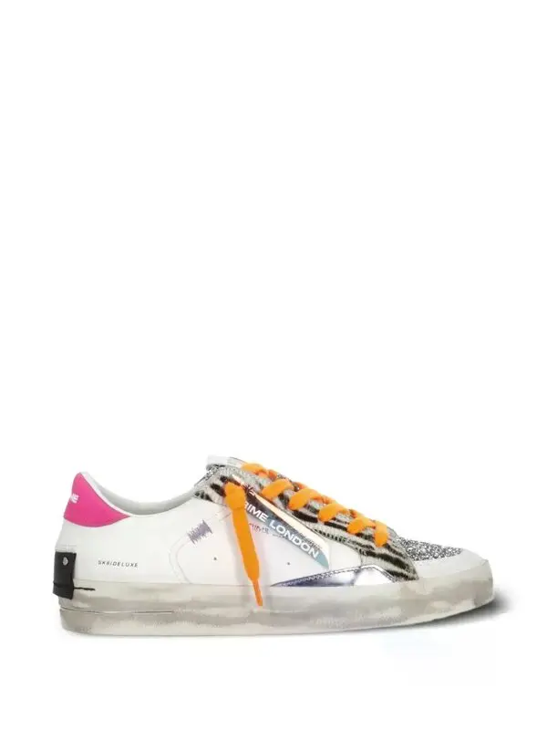 CRIME LONDON Sk8 Deluxe Animal-pattern Sneakers - White
