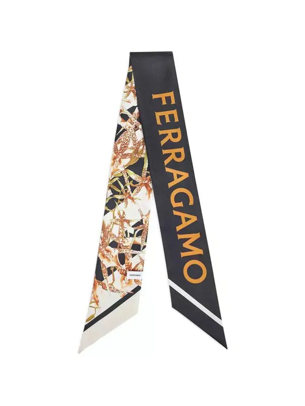 FERRAGAMO Gaia Floral-print Scarves - Black