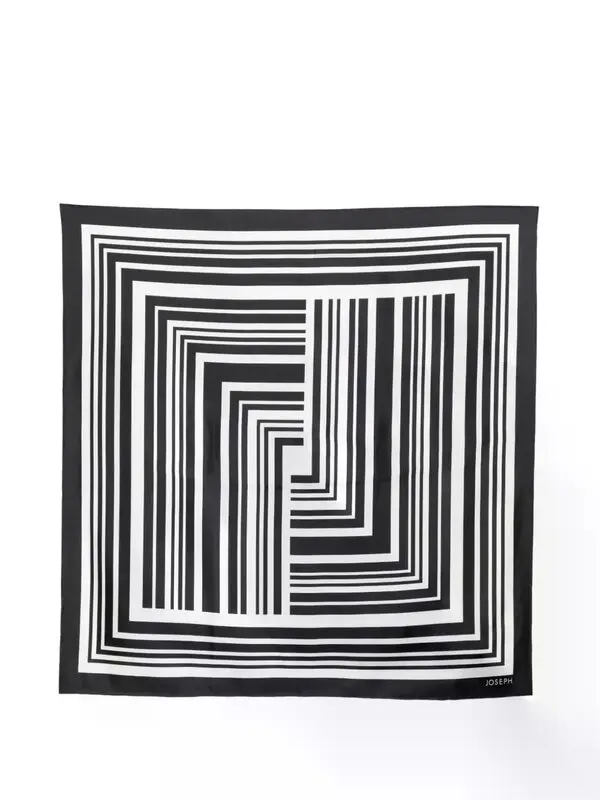 JOSEPH Geometric Silk Scarf - Black