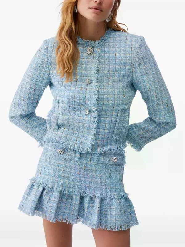 Liu Jo Bouclé Jacket With Fringed Trim