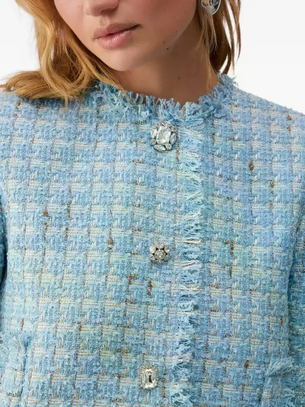 Liu Jo Bouclé Jacket With Fringed Trim