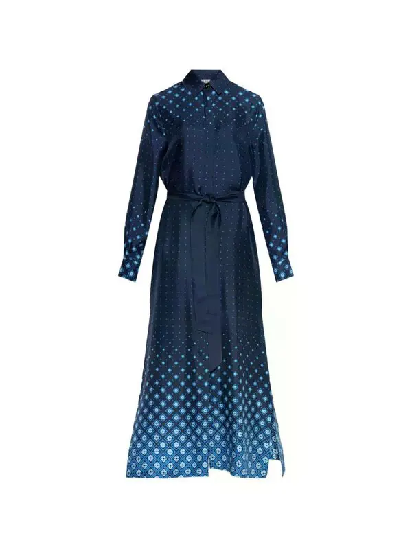 Casablanca Belted Patterned Shirt Dress