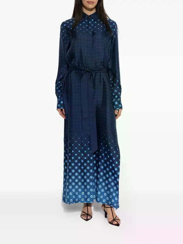 Casablanca Belted Patterned Shirt Dress