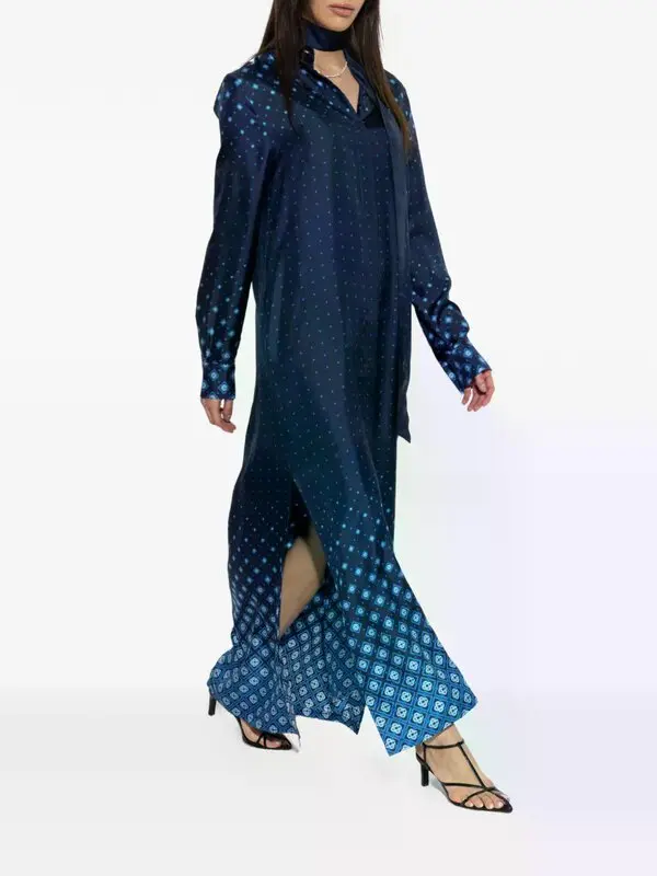 Casablanca Belted Patterned Shirt Dress