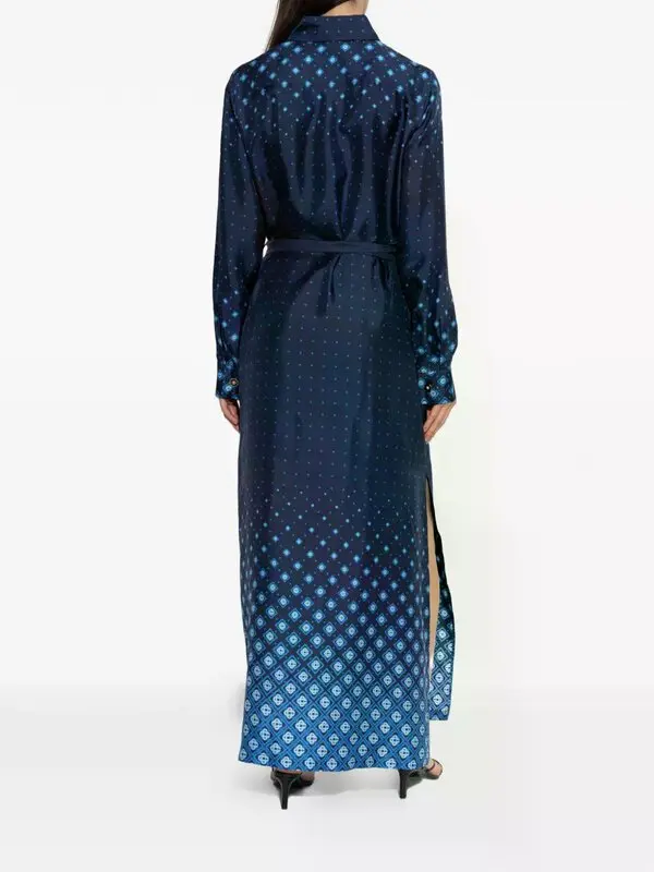 Casablanca Belted Patterned Shirt Dress
