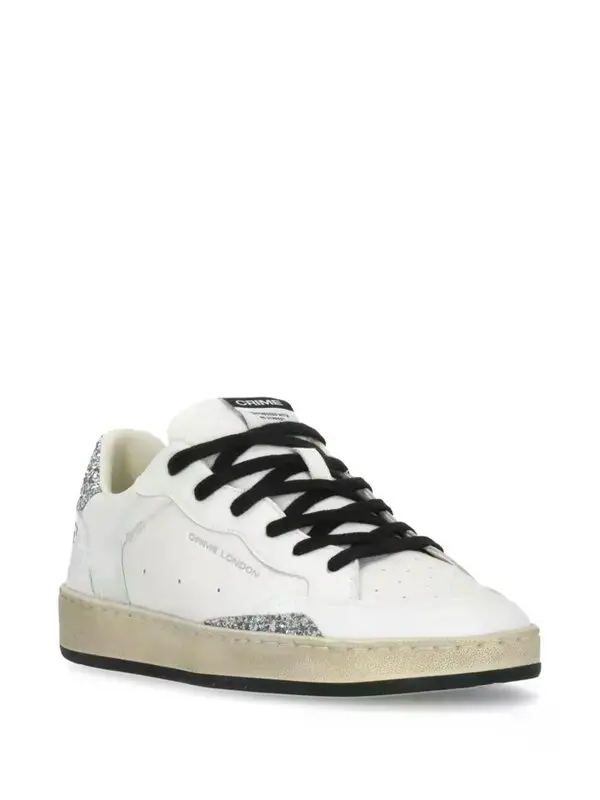 CRIME LONDON Chelsea Debossed-logo Glitter Sneakers