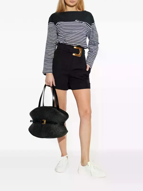 Balmain Striped Long-sleeved Top
