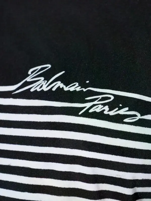 Balmain Striped Long-sleeved Top
