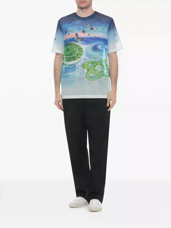 Casablanca Butterfly Print T-shirt - Blue