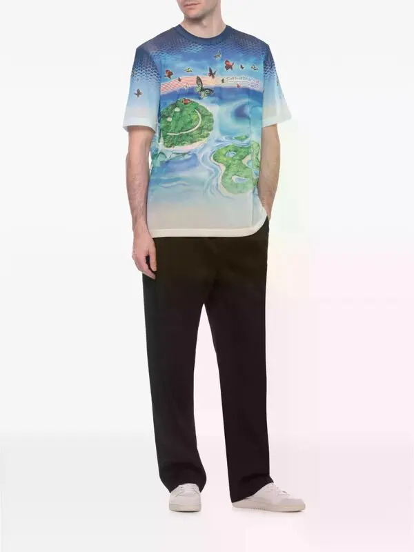 Casablanca Butterfly Print T-shirt - Blue