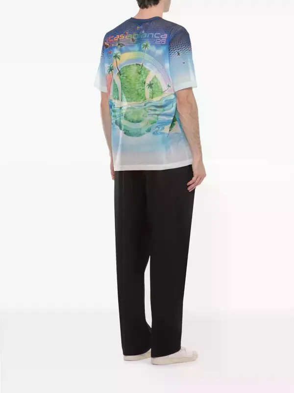 Casablanca Butterfly Print T-shirt - Blue