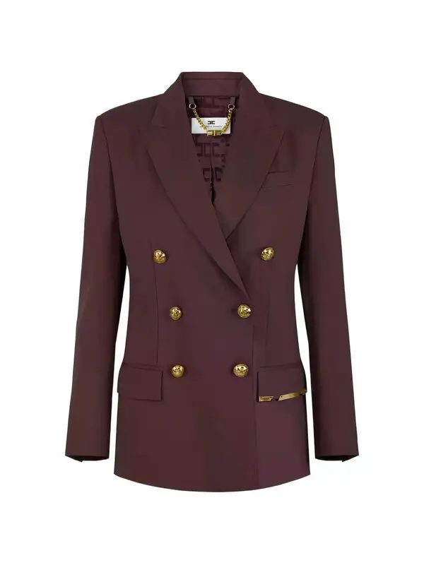 Elisabetta Franchi Peaked-lapel Double-breasted Blazer - Brown
