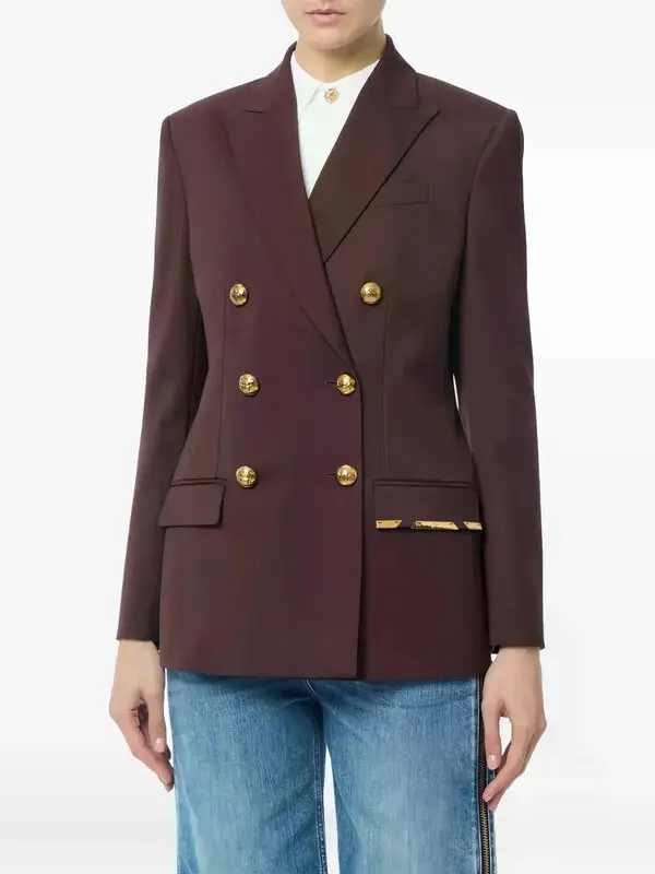 Elisabetta Franchi Peaked-lapel Double-breasted Blazer - Brown