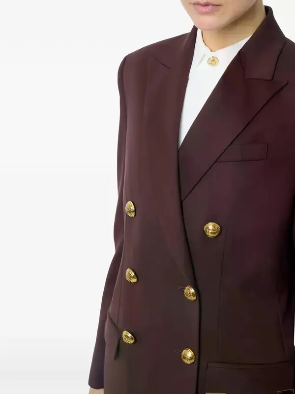 Elisabetta Franchi Peaked-lapel Double-breasted Blazer - Brown