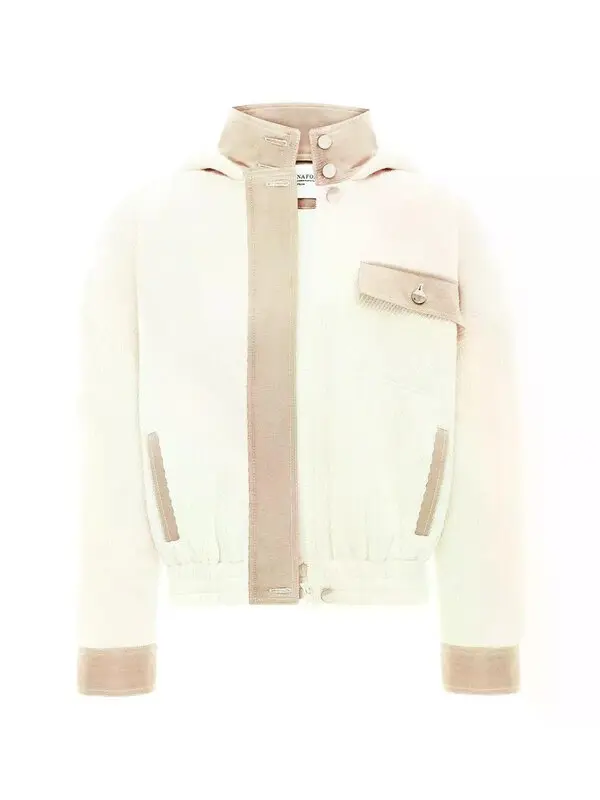 ANNAFOXY Hooded Bomber Jacket - White