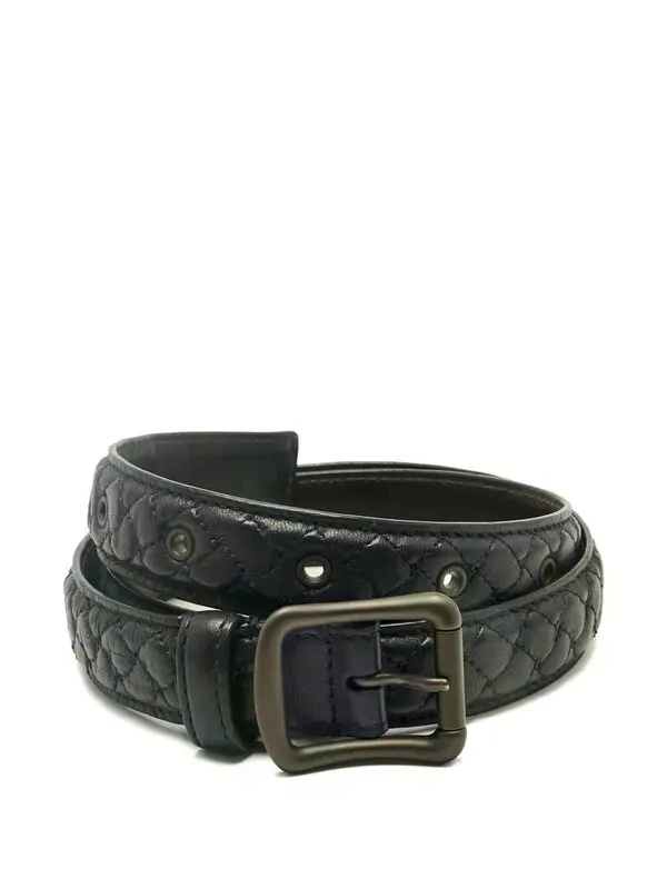 Bottega Veneta Intrecciato Leather Belt - Blue