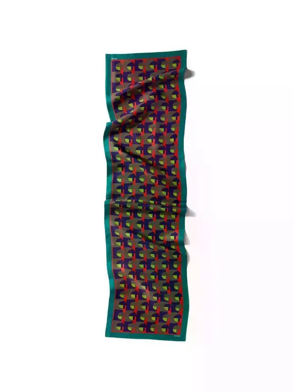 Miu Miu Printed Silk Scarf - Green