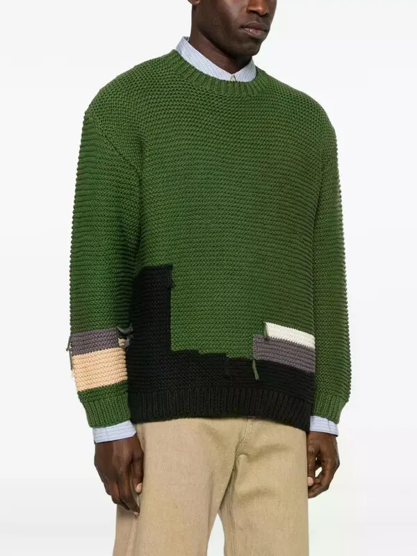 You Must Create Patch-detail Sweater - Green