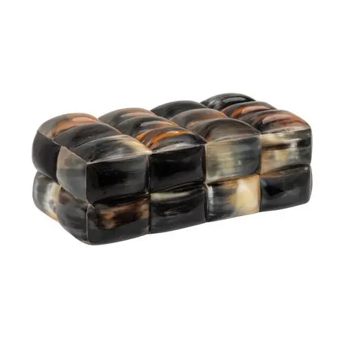 STORIED HOME Decorative Horn Bubble Storage Box - Black