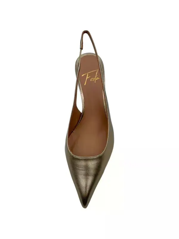 Roberto Festa Dalilas Point-toe Slingback Pumps - Gold
