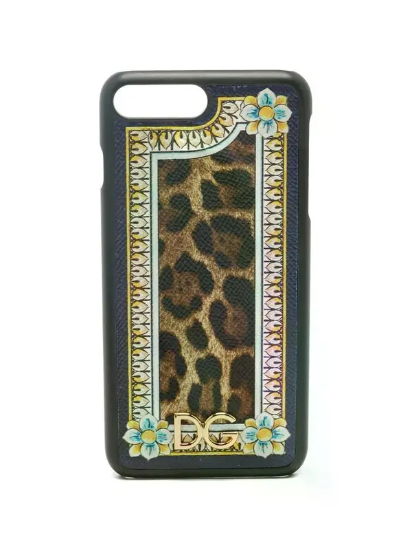 Dolce & Gabbana Iphone 7 Leopard-print Phone Case - Black