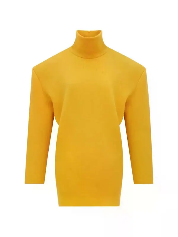 Saint Laurent High-neck Mini Dress - Yellow