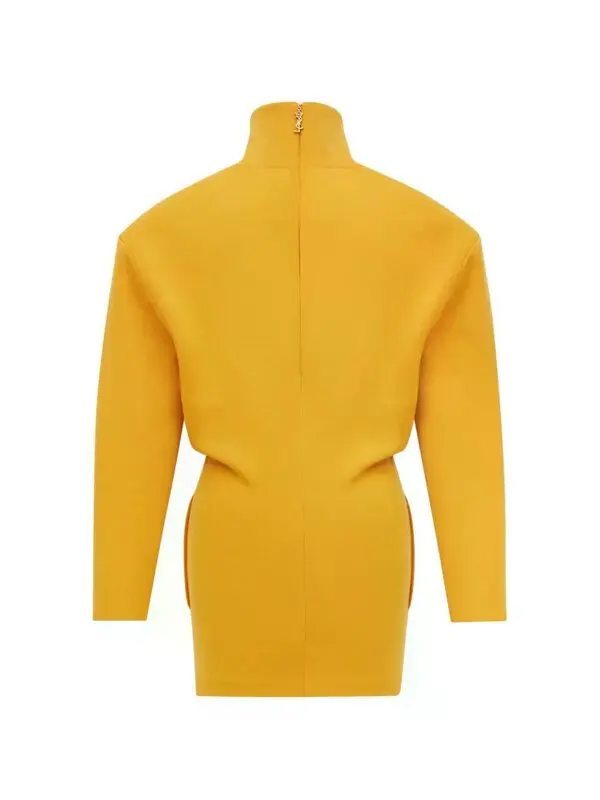 Saint Laurent High-neck Mini Dress - Yellow