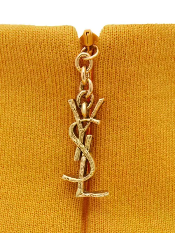 Saint Laurent High-neck Mini Dress - Yellow