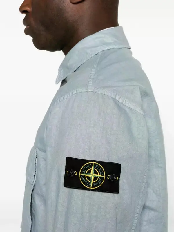 Stone Island Chest-pocket Shirt Jacket - Blue
