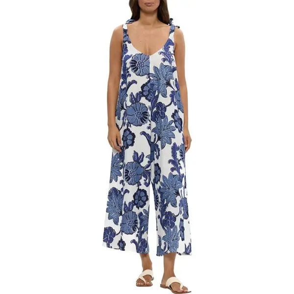 TALISMAN THE LABEL Temple Floral Jumpsuit - Navy Ibiza