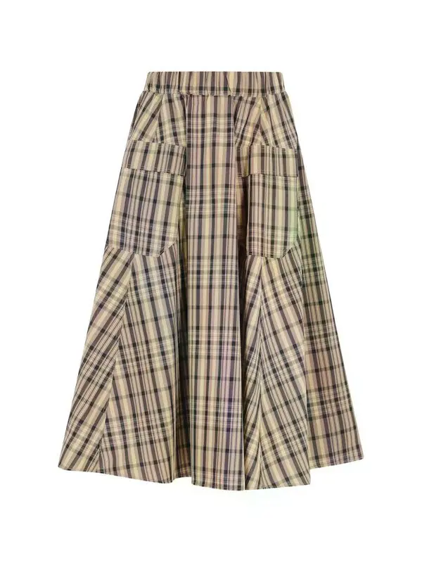 SEMICOUTURE Dulce Midi Checked Skirt