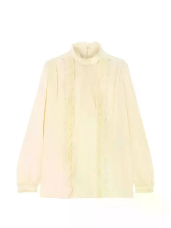 Valentino Garavani Lace Ruffled Shirt - Neutrals