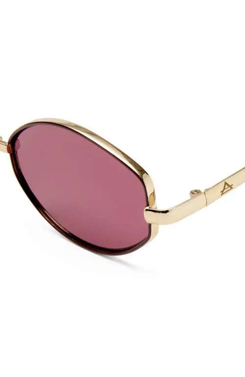 AIRE Objective 53mm Oval Sunglasses - Gold/burgundy Mono
