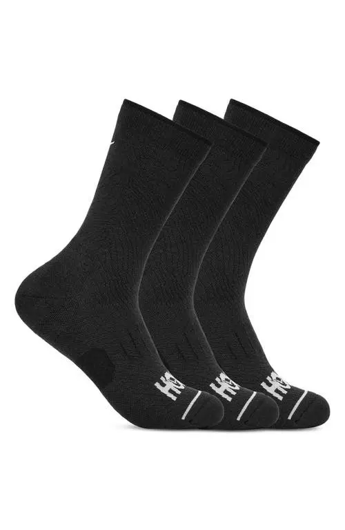 HOKA® Run 3-pack Crew Socks - Black/black/black
