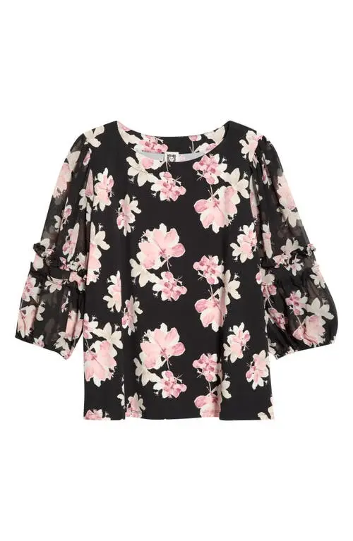 Anne Klein Floral Ruffle Top