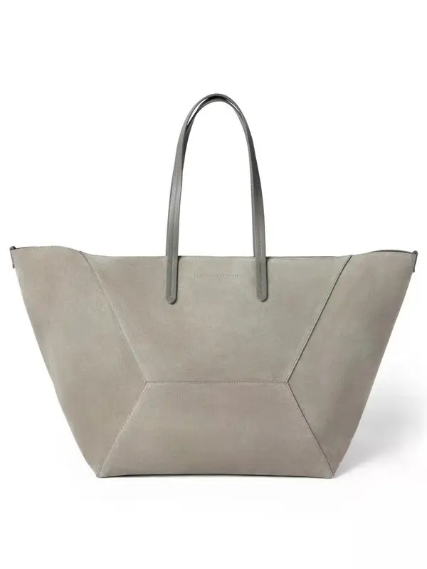 Brunello Cucinelli Large Suede Tote Bag - Green