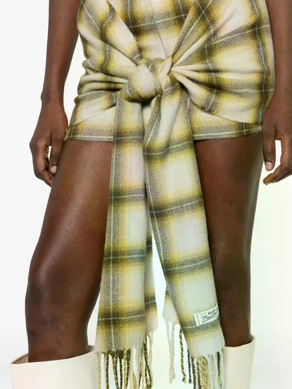 Mihara Yasuhiro Checked Mini Wrap Skirt