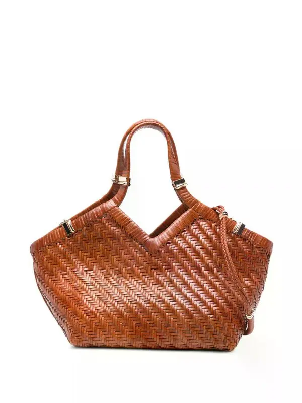 Benedetta Bruzziches Woven Leather Tote - Brown