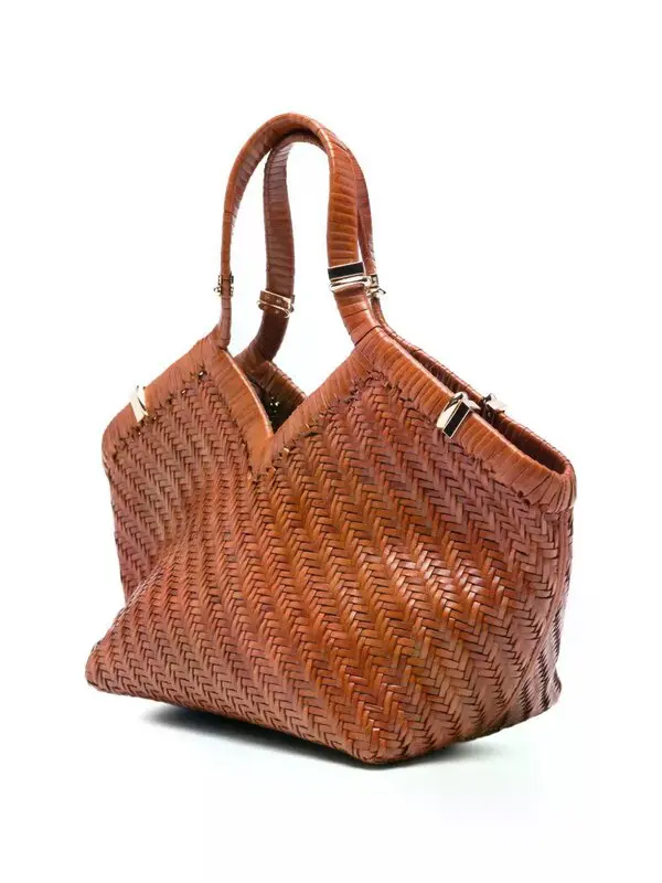 Benedetta Bruzziches Woven Leather Tote - Brown