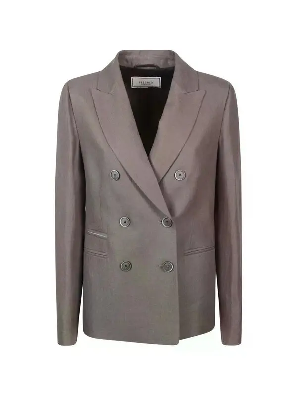 Peserico Peaked-lapel Double-breasted Blazer - Brown