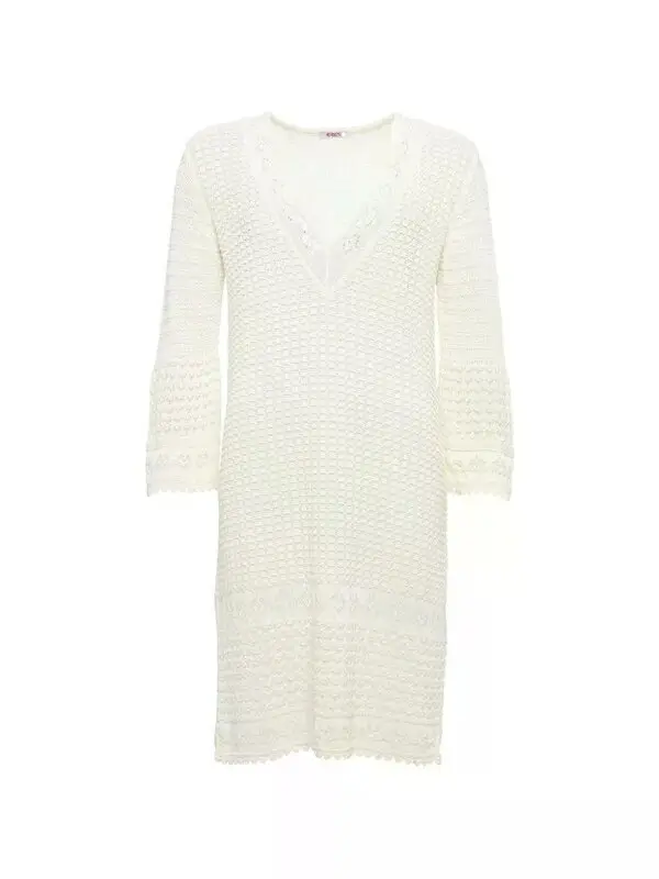 ERES Divina Crochet V-neck Mini Dress - White