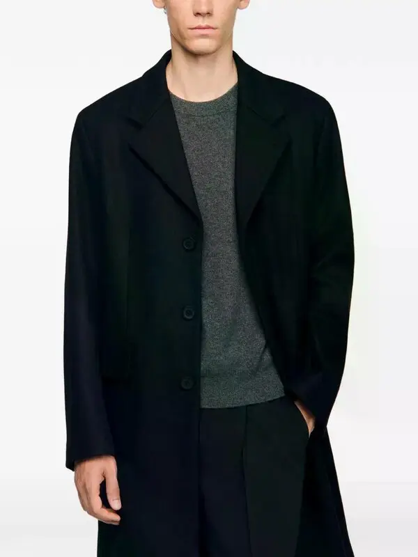 Sandro Wool And Cashmere Coat - Blue