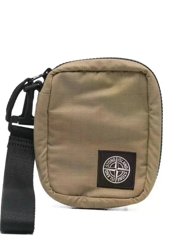 Stone Island Logo-patch Wrist Wallet - Neutrals
