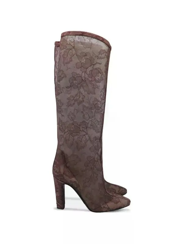 Valentino Garavani Floral-lace Knee-high Boots
