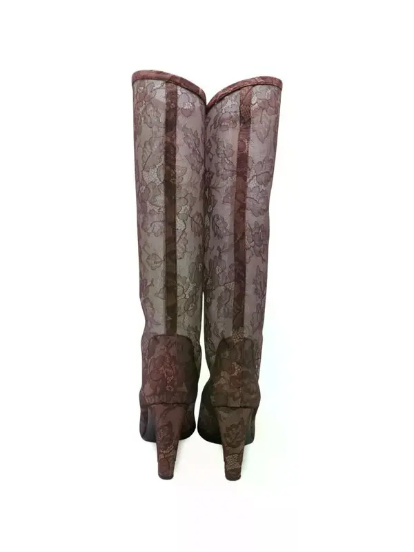 Valentino Garavani Floral-lace Knee-high Boots