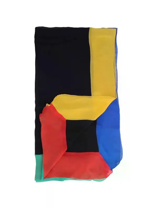 Vintage Colour-block Scarf - Black