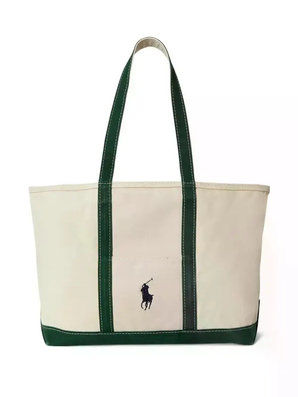 Polo Ralph Lauren Logo-embroidered Tote Bag - Neutrals