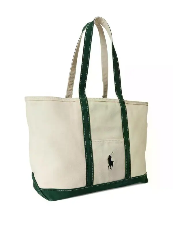 Polo Ralph Lauren Big Pony Logo-embroidered Tote Bag - Neutrals