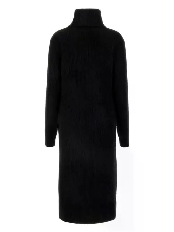 Saint Laurent Turtleneck Ribbed Knit Dress